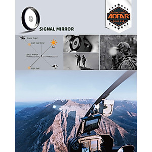 AOFAR Lensatic Sighting Military Compass AF-4090, Aluminum Alloy Material is Lighter, Functional with Signal Mirror Whistle Fishing Hook for Hiking, Camping, Fishing, Mountaineering, Boating, Pouch