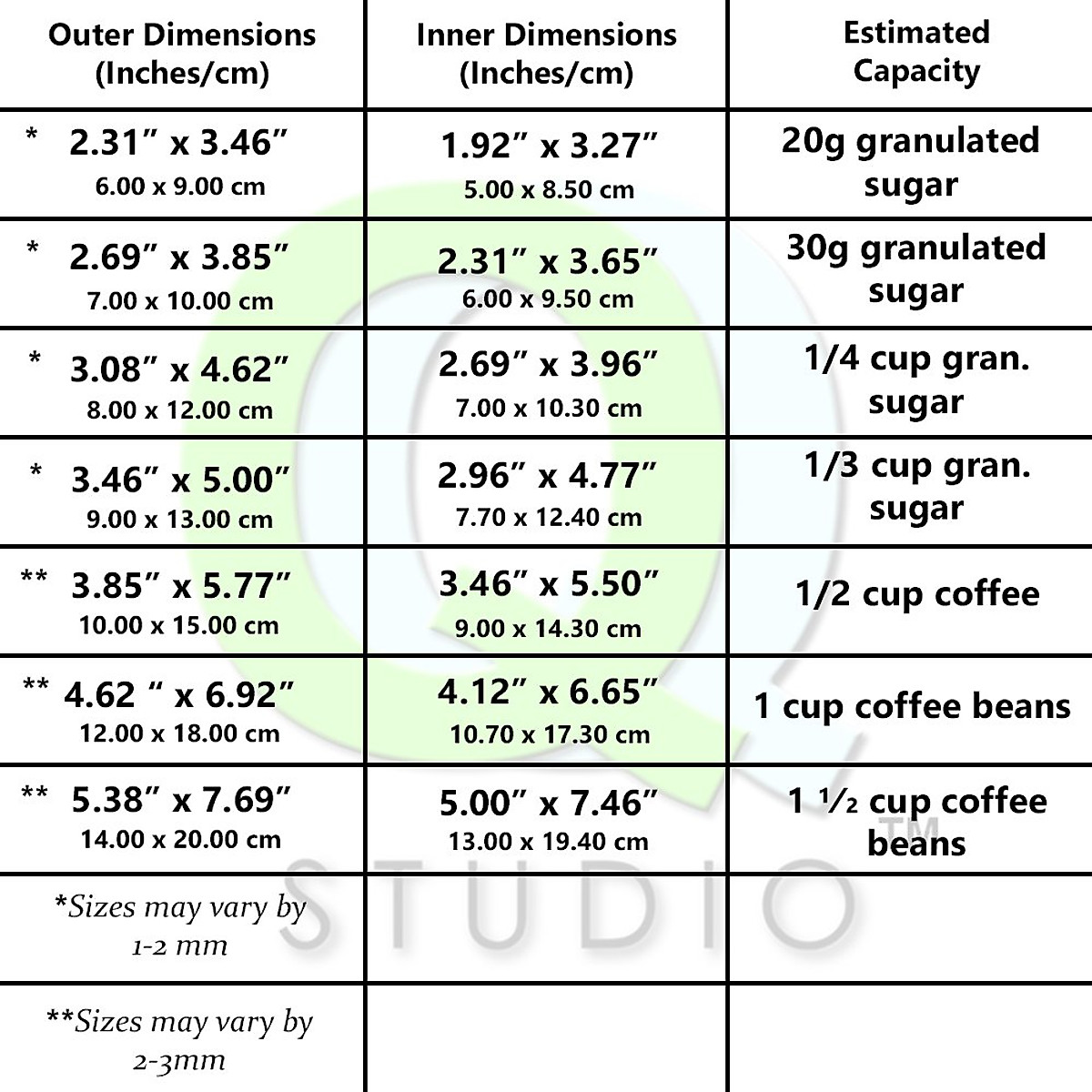 100x Premium Gold Mylar Foil Open Top Food Snack Storage Bags (10cm x 15cm)