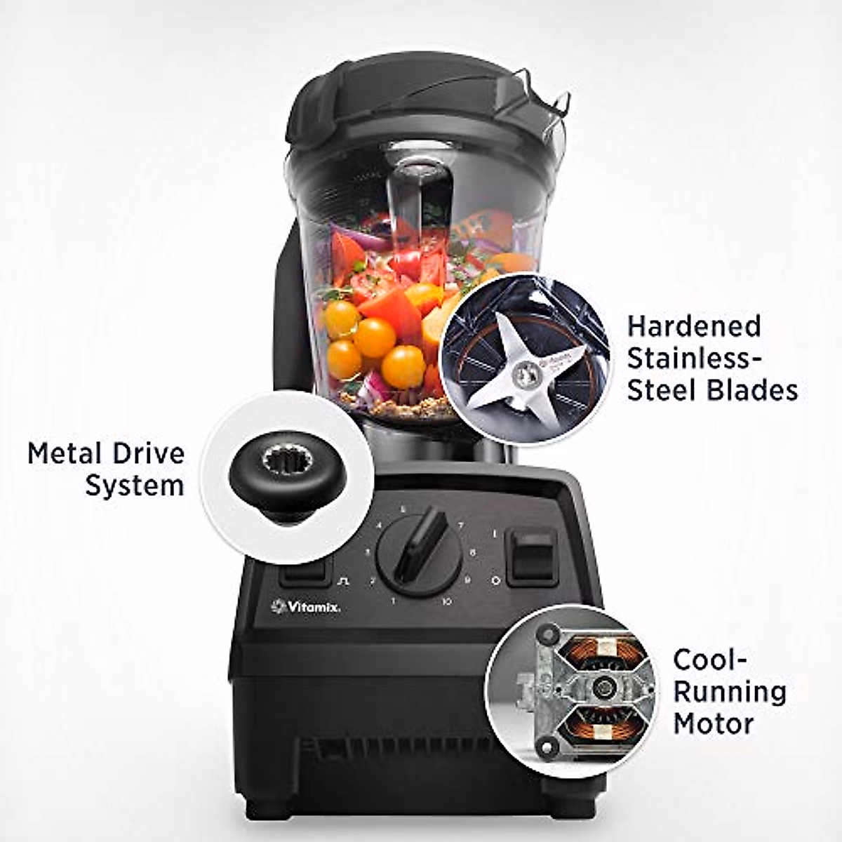 Vitamix Explorian Blender, Professional-Grade, 64 oz. Low-Profile Container, Black - 65542 (Renewed Premium)