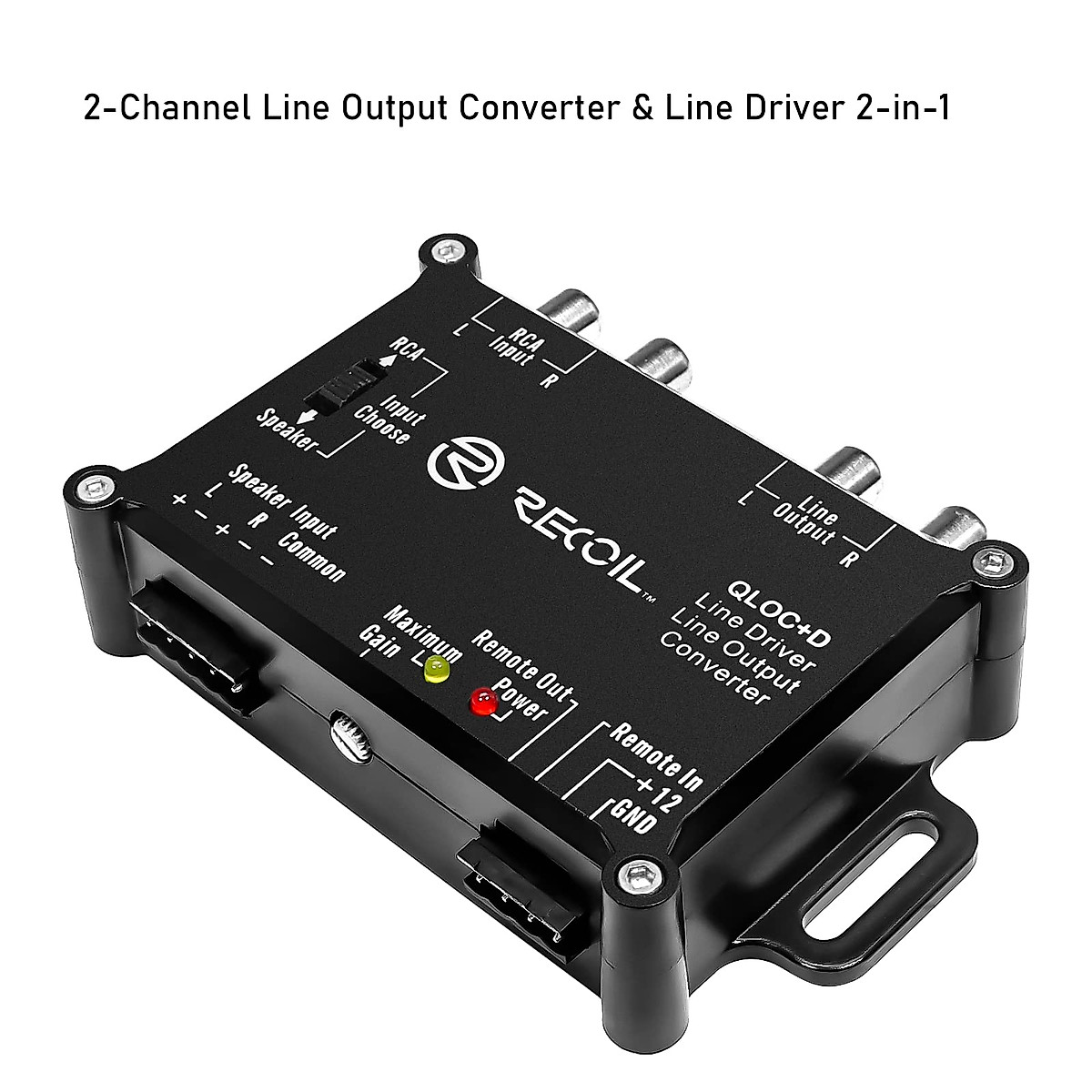 Recoil LOCD Active 2-Channel Line Output Converter Line Driver 2-in-1, 10V Line Output Signal with Auto Sense Remote Turn-on