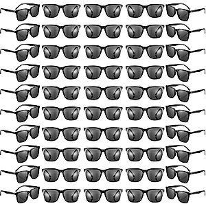 Umigy 50 Pack Sunglasses Bulk Neon Vintage Retro Sunglasses Party Sunglasses Classic Shades Eyewear for Adult Party Favors(Black)