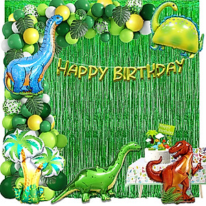 Slmeno 4 Pack Green Foil Fringe Curtain Glitter Backdrop, 12.8x8.2 Feet, Tinsel Curtain Backdrop for Party Decorations, Green Streamer Backdrop Curtain, Christma Hawaiian Birthday Football Backdrop