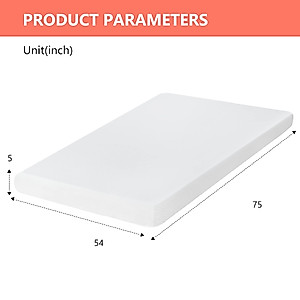 FDW 5 Inch Gel Memory Foam Mattress Medium-Firm Mattress for Pressure Relief & Cooler Sleep Mattress for Kid Adults Fiberglass Free CertiPUR-US Certified Mattress in a Box, Full