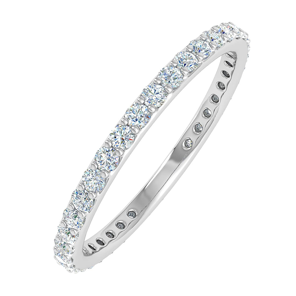 1/2 Carat Diamond Eternity Wedding Band in 10K White Gold (Ring Size 6)
