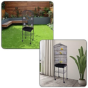 YJJT Bird Houses Cages for Parakeets - Pets Breeding Nesting Box Nest - Bird Cage for Small Birds Indoor Outdoor Decoration, with Universal Wheel Base, Multifunction, Easy to Clean, 59 Inches