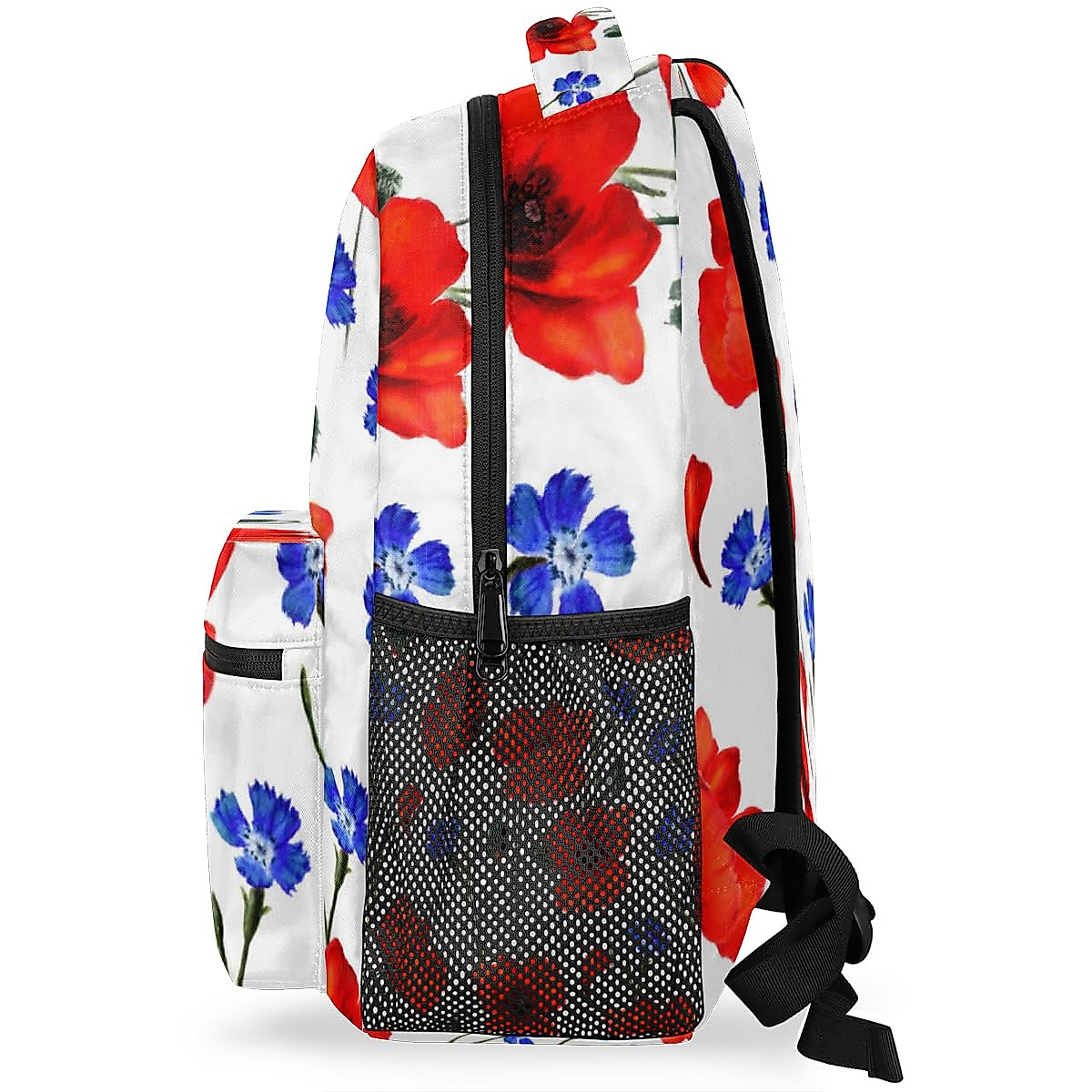 TropicalLife Floral Poppy Pattern Backpack for Women Men, Travel Laptop Backpack Lightweight Computer Hiking Gym Sports Rucksack Casual Daypack Carry On Backpack Work Bag