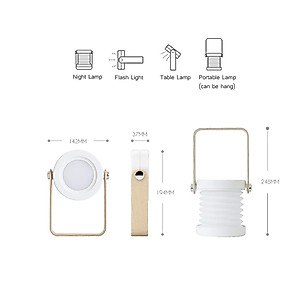 Rechargeable Portable Folding LED Lantern Lamp, WYNK Battery Operated Reading Light Table Lamp Outdoor Lamp Desk Lamp, Dimmable Multifunctional Night Light, Bedside Lamp for Bedroom