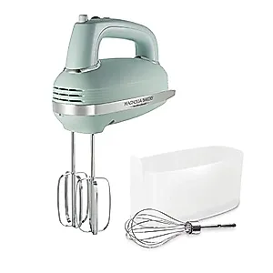 Magnolia Bakery 5-Speed Electric Hand Mixer by Hamilton Beach, Powerful 1.3 Amp DC Motor for Effortless Mixing & Consistent Speed in Thick Ingredients, Slow Start, Beaters and Whisk, Green (62601)