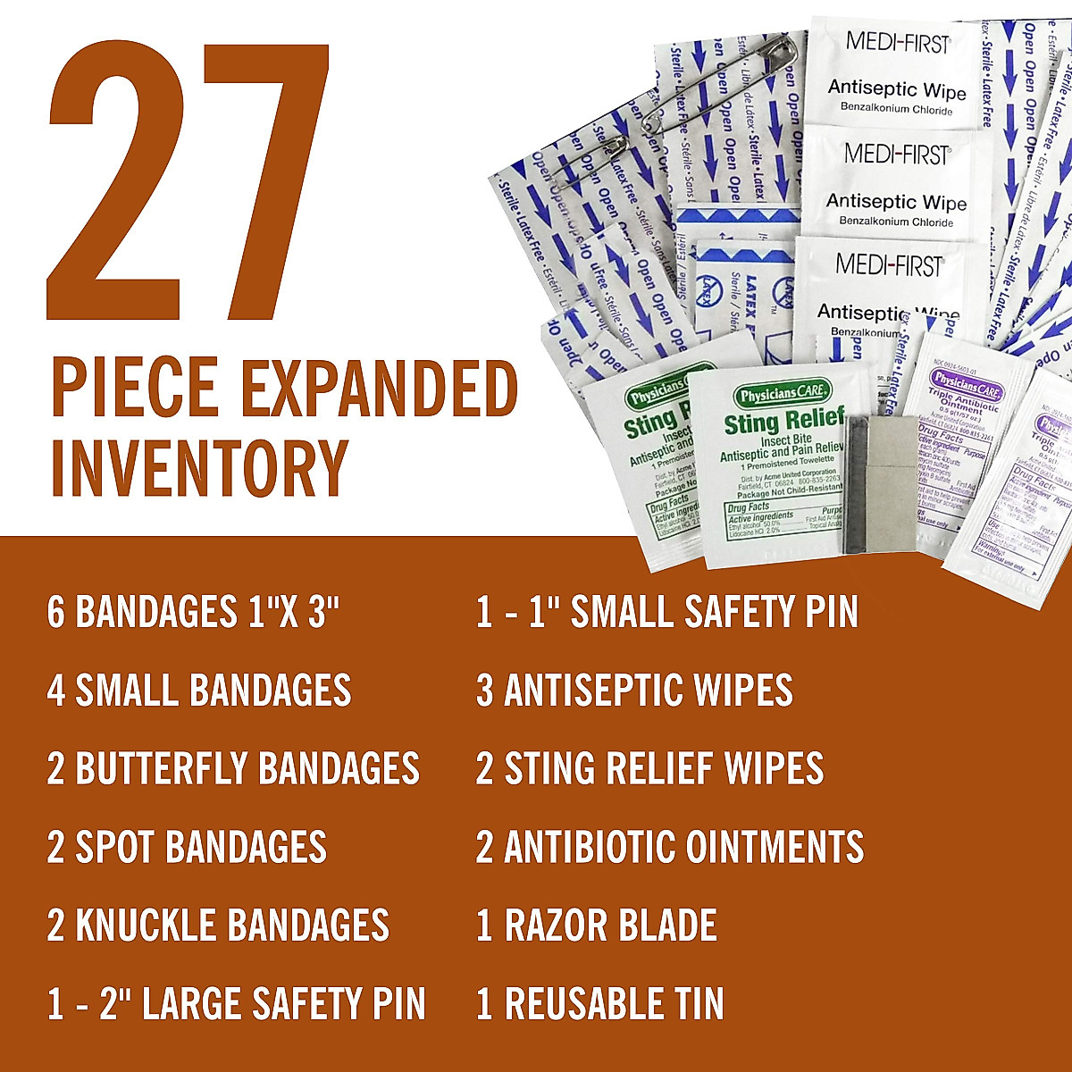 Coleman All Purpose Mini First Aid Kit - Compact & Affordable Emergency Preparedness with First Aid Assortment - 27 Pieces – Travel Friendly