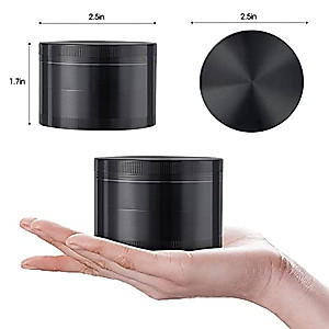 ATOYSKPX Spice Grinder 2.5 Inch, Large Grinder (Black)