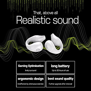 BONSORION Open Ear Headphones,Wireless Bluetooth Earbuds, Bone Conduction Headphones, Bluetooth 5.3 Clip-on Earphones,Sport Earbuds,32 Hours Playtime with Case(Black)