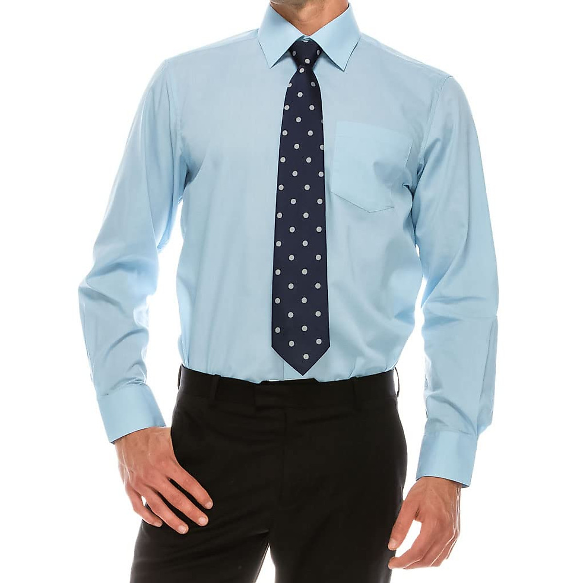 OmegaTux Omega Mens Regular fit Solid Dress Shirts w/Convertible Cuffs Burgundy (21.5-37)