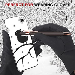 12 Pieces Ballpoint Pen with Stylus Tip, 1.0 mm Black Ink Metal Pen Stylus Pen for Touch Screens, 2 in 1 Stylus Ballpoint Pen (Gray and Rose Gold)