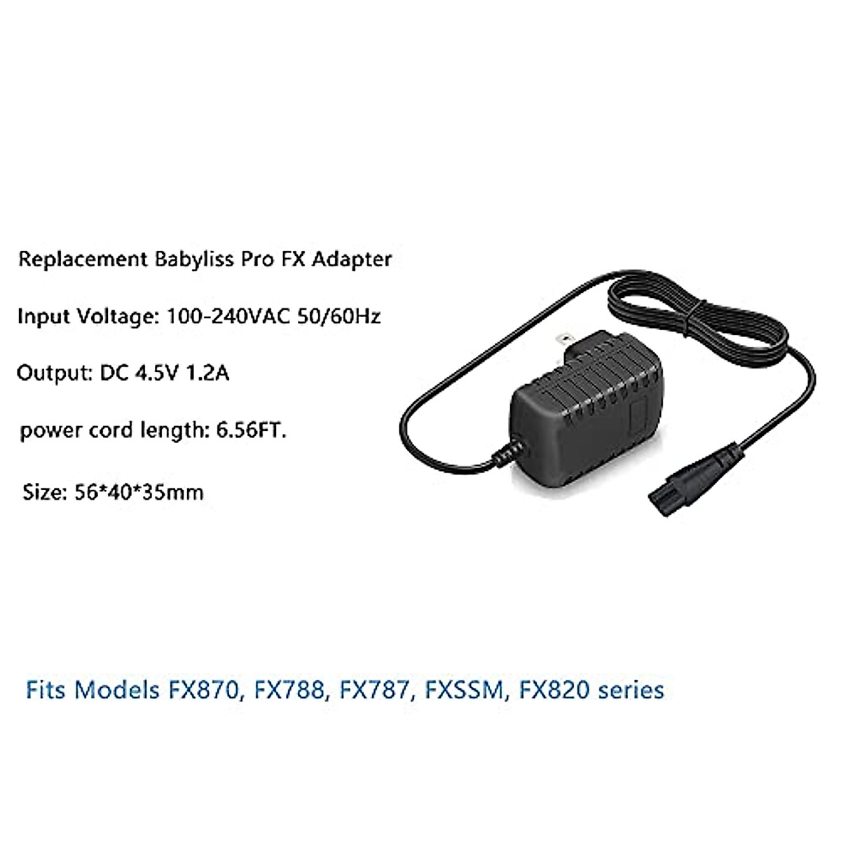 LIANSUM Charger Compatible with for Babyliss PRo FX Charging Cable, Replacement Power Cord for Baby lisspro Barberology FX788, FX870, FX787, FXSSM, FX820 Power Adapter