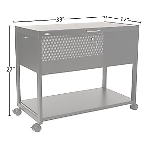 Safco Mobile File Cart, Fits Letter and Legal-Size Hanging Folders, Includes a Locking Lid & 2 Keys