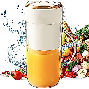 Gritin mini blender,Portable Blender, Juicer with 10-Second Ice-Crushing Power, 12 Blades, Blender for Shakes and Smoothies,22 oz Easy-to-Clean Personal Blender with Charger, Straw, Golden Yellow