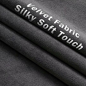 Victree Room Divider Curtain for Bedroom, Wide Velvet Curtains for Sliding Glass Door, Grommet Screens Privacy Curtain Panel for Living Room, 1 Panel, 9ft Wide x 7ft Tall, Dark Grey