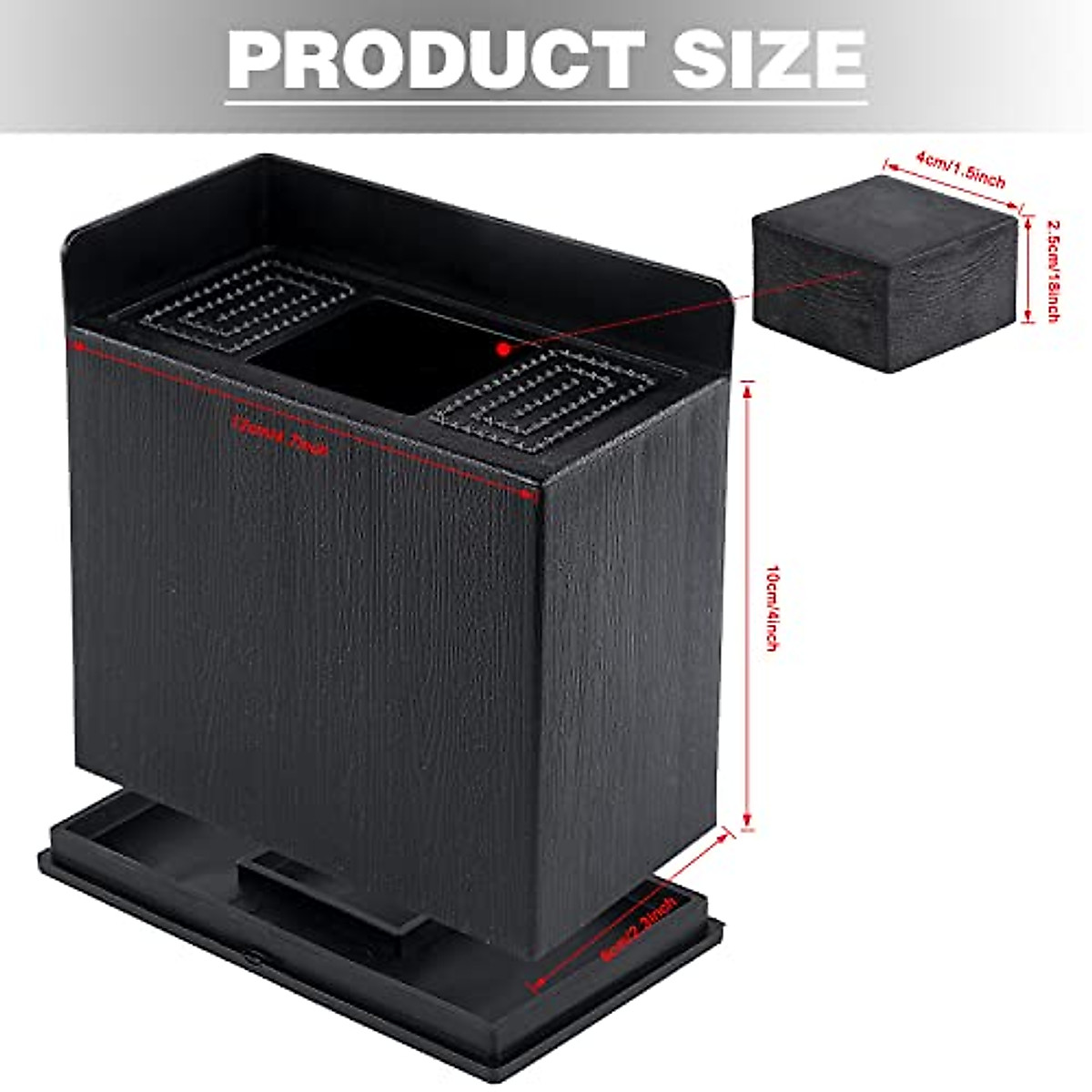 Tocawe Bed Risers 4 Inch Heavy Duty 8 Pack, Furniture Risers with Rubber Pads Supports Up to 6600 Lbs, Upgrade Rectangle Couch Risers L Shape for Sofas, Couch, Desk or Chair (Black)