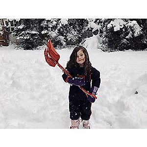 Rocky Mountain Goods Kids Snow Shovel - Perfect Sized Snow Shovel for Kids Age 3 to 12 - Safer Than Metal Snow Shovels - Extra Strength Single Piece Plastic Bend Proof Design (1, Blue)