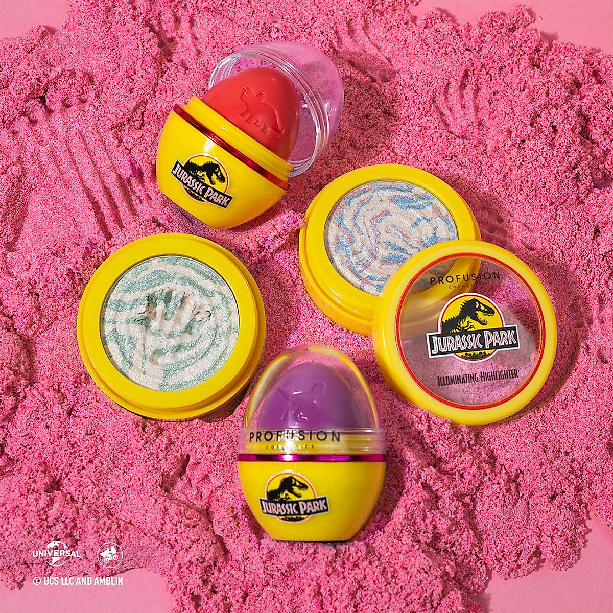 Profusion Cosmetics Jurassic Park Illuminating Highlighter Face Make Up - Skin Perfecting Palette Roaring Glow for Adventure-Ready Looks | Vegan & Cruelty-Free (JURASSIC STOMP)