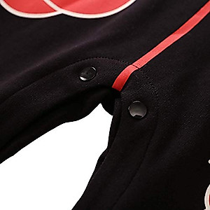 daimengmeng Baby Romper Boys Girls Newborn Cartoon Cosplay Outfits Button Cotton Jumpsuits Long Sleeve Black&Red2 0-3 Months/59