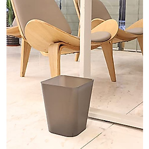 SAROSORA Trash Can 1.6 Gallon 3-Pack Small Trash Basket Mini Garbage Can for Office, Kitchen, Livingroom, Bathroom, Bedroom (Transparent Black, 3)