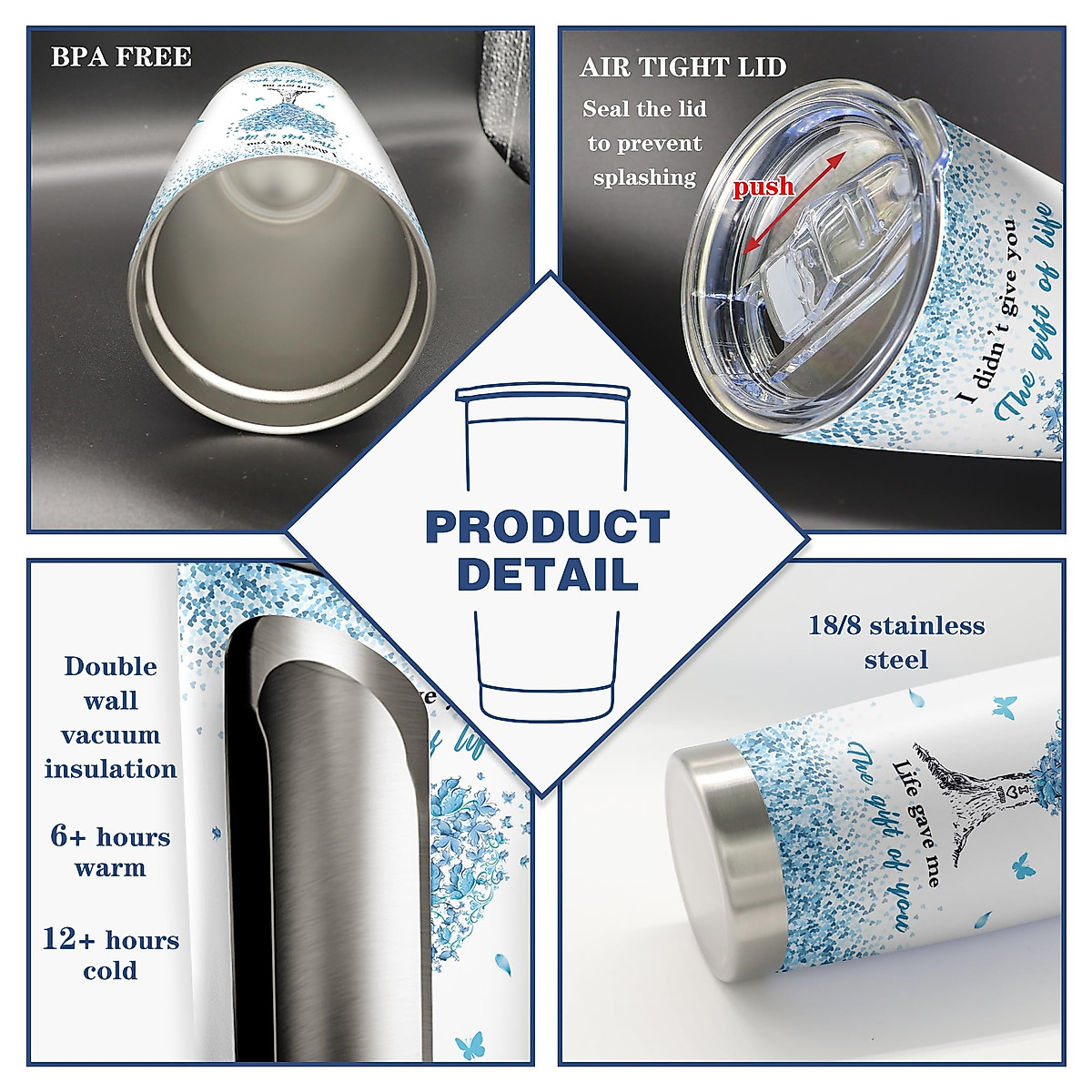 Vutieso Granddaughter Gifts: Grandma's 20oz Tumbler - Christmas & Birthday Gift Ideas