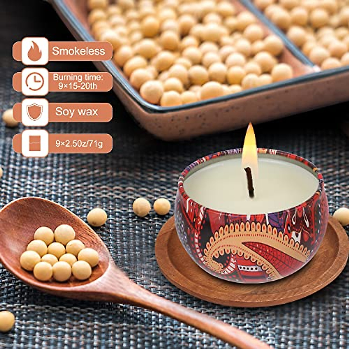 Scented Candle Set Gift for Women,12 Pack Aromatherapy Candles,Soy Wax Candle with Strong Fragrance, 2.5 Oz Jar Candle Set Long Last 180-240 Hours,Gift for Christmas Valentine's Day Decoration