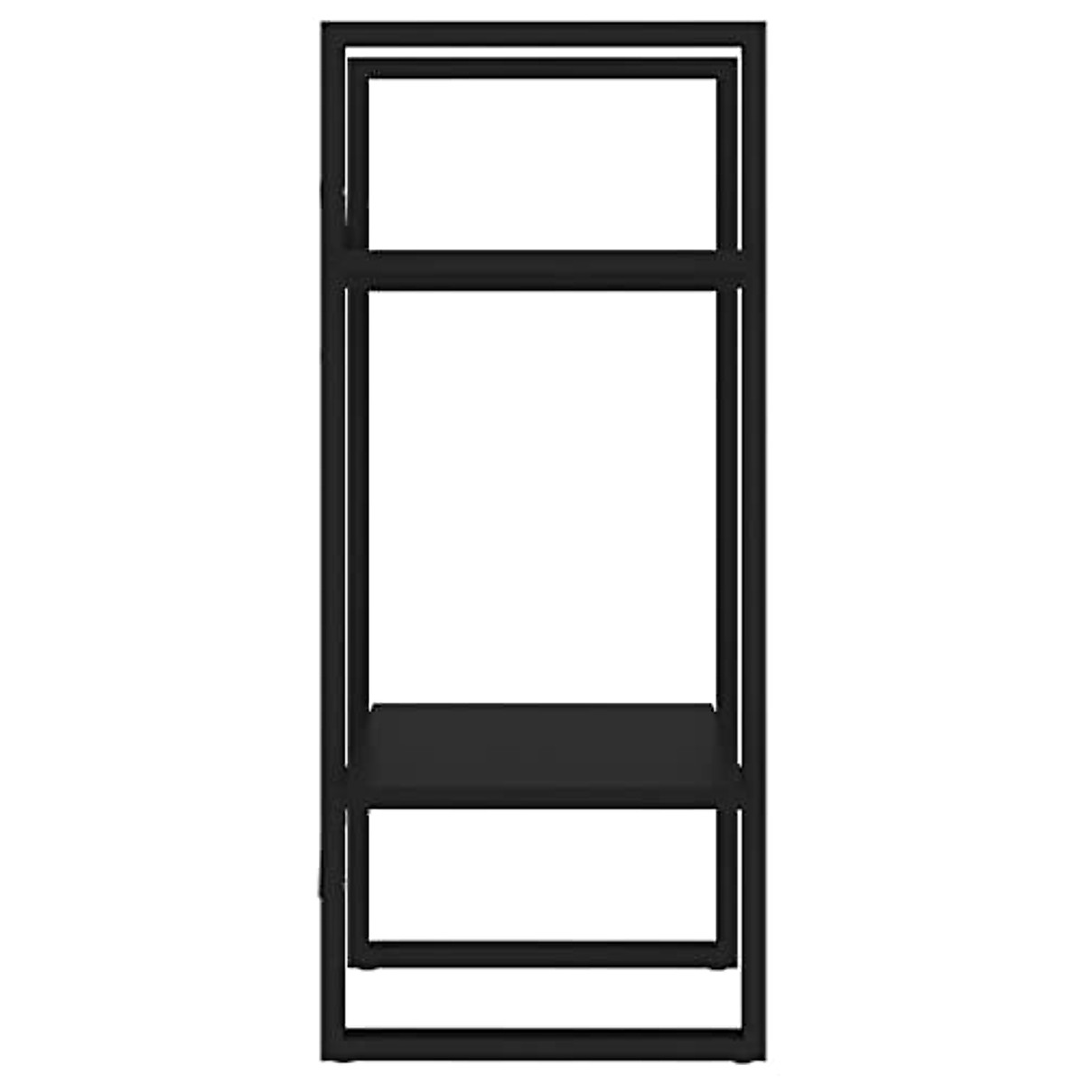 2-Tier Book Cabinet,Open Shelving Unit,Bathroom Storage Rack,Plant Shelf,Narrow Multifunctional Shelving,Easy to Clean and Maintain,Assembly Required, Black 15.7"x11.8"x27.6" Engineered Wood