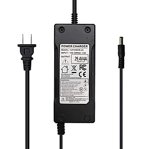 29.4V 4A AC/DC Power Adapter Charger 24V 4A for 24V 7S Lithium Li-ion Battery, 5.5x2.1mm DC Plug with 5.5 * 2.5mm Tip