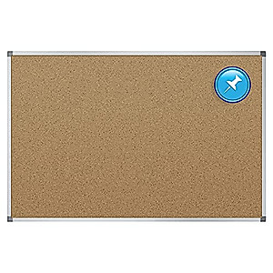 Quartet Basic Cork Bulletin Board, 48" x 36", Aluminum Frame with Silver Finish