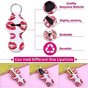 shynek Chapstick Holder Keychain, 40Pcs Lip Balm Holder Keychain Set (Neoprene, Multicolor, Women, Portable)