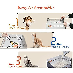 4 Pack Disposable Litter Boxes for Cats Double Layer Waterproof Travel Litter Box Trays for Kitty,One Used for 7 Days, 14.8x11.6x4.7 inch