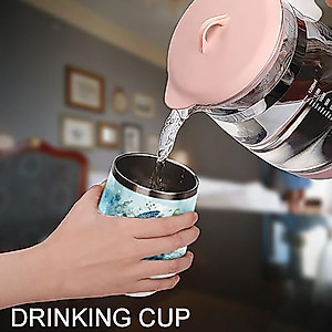 WYUSPGK 304 Stainless Steel Insulated Cup, Sea Turtle-Blue Print Smooth Rim, Durable & Reusable - Perfect for Office, Home, And Travel