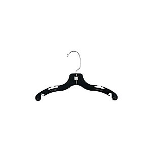 12 inch Black Plastic Children's Dress Hangers - Case of 100