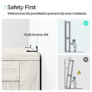 LINSY HOME 5 Shelf Bookcase, Bookshelves Floor Standing Display Storage Shelves 68 in Tall Bookcase Home Decor Furniture for Home Office, Living Room, Bed Room - White Oak