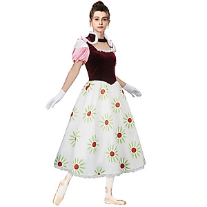FOGHORN Haunted Mansion Costume Sally Slater Dress Women Girls Tightrope Walker Cosplay Costume for Halloween (L)