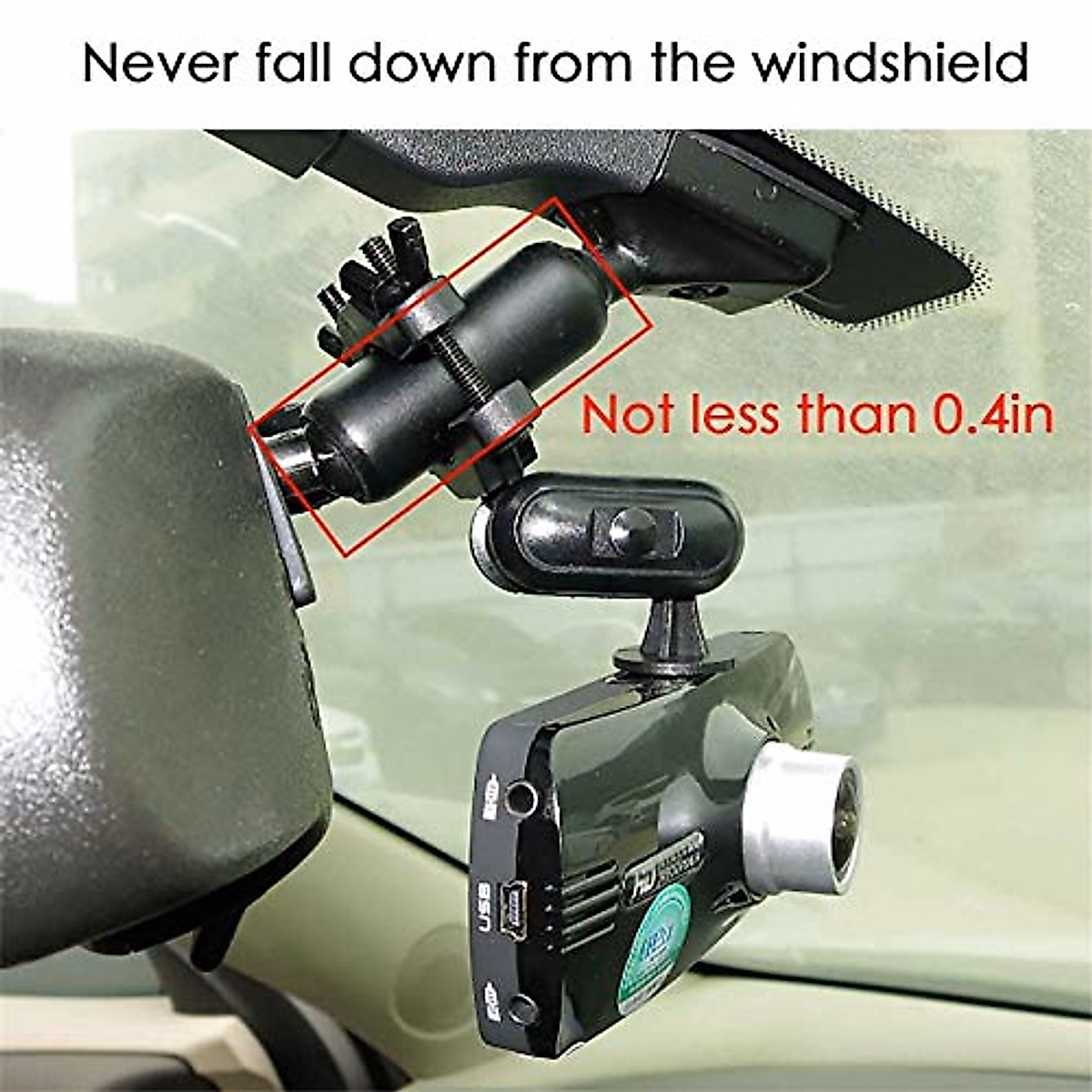 Universal Dash Cam Mount Rear View Mirror Holder with 16 Different Joints Compatible with APEMAN, Falcon F170, Old Shark, Peztio, Rexing V1P, Roav, UGSHDI, Z-Edge and Most Car Dash Camera