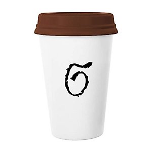 Greek Alphabet Sigma Black silhouette Mug Coffee Drinking Glass Pottery Ceramic Cup Lid