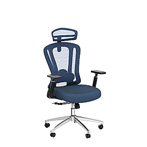 Farini Office Chair Ergonomic Desk Chair, High Back Office Chair with Wheels, Home Office Chair for Heavy People, Office Chair Adjustable Seat Depth, 3D Armrests and Adjustable Headrest, Blue