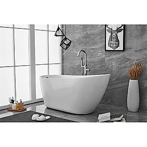Elegant Decor Indoor Modern 59 inch soaking single slipper bathtub in glossy white