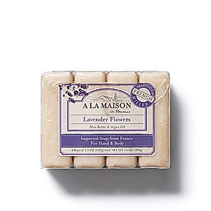 A LA MAISON - Lavender Aloe Bar Soap - Triple French Milled Natural Moisturizing Hand Soap Bar (4 Bars of Soap, 3.5 oz)