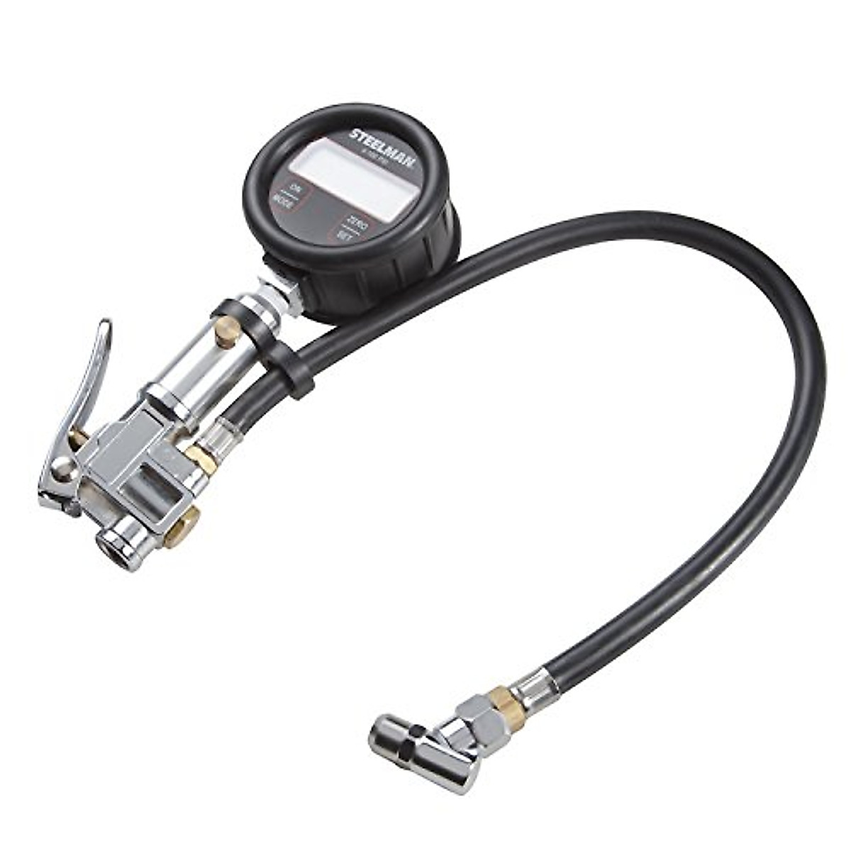Steelman High Accuracy Digital Gauge Tire Inflator, 0-100 psi, Easy-Read LCD Screen, Temperature/Pressure Compensation and Peak/Valley/Track Pressure Modes, Measures in psi, Bar, kPa, or kg(f)/cm2