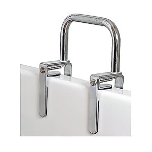 Carex Bathtub Rail and Grab Bars for Bathtubs and Showers - Bathtub Grab Bar, Shower Handle & Bath Tub Bar Clamps for Seniors & Elderly, Chrome