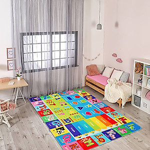 Kentaly Baby Play Mat Kids Rug for Floor, Playmat for Kids Toddlers Infant, Extra Large Thick Playtime Collection ABC, Numbers, Animals Educational Area Rugs for Playroom (59 x 39.4 Inch)