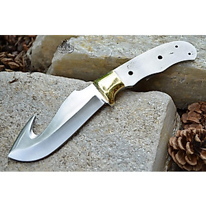 Whole Earth Supply 420 Stainless Steel Knife (420 Stainless Steel, Pair of 4 inch Guthook Blades)