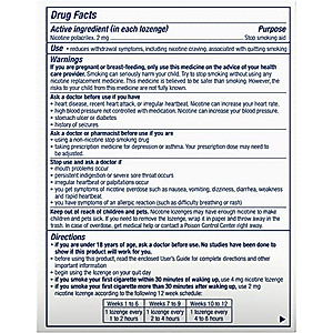 Nicorette 2 mg Mini Nicotine Lozenges to Help Quit Smoking with Behavioral Support Program, Mint Flavored, 81 Count (2 Pack)