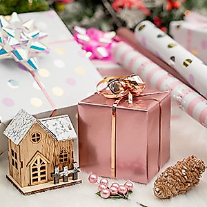 WRAPAHOLIC Wrapping Paper Roll - Rose Gold and Pink Set for Birthday Holiday Wedding Baby Shower - 3 Rolls - 30 inch X 120 inch Per Roll