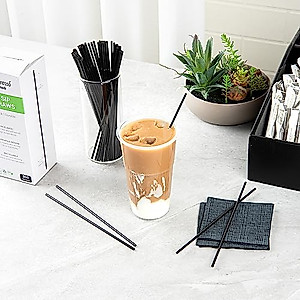 Restaurantware Restpresso 7 Inch Cocktail Stirrers 500 Disposable Coffee Stirring Rods - Premium Odorless Black Plastic Stirrers For Coffee For Hot And Cold Drinks For Bars Or Offices