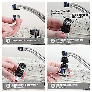 DANCO 10500 Dual Threaded Water Saving Faucet Aerator, 15/16-27 Male X 55/64-27 Female, 1.5 gpm